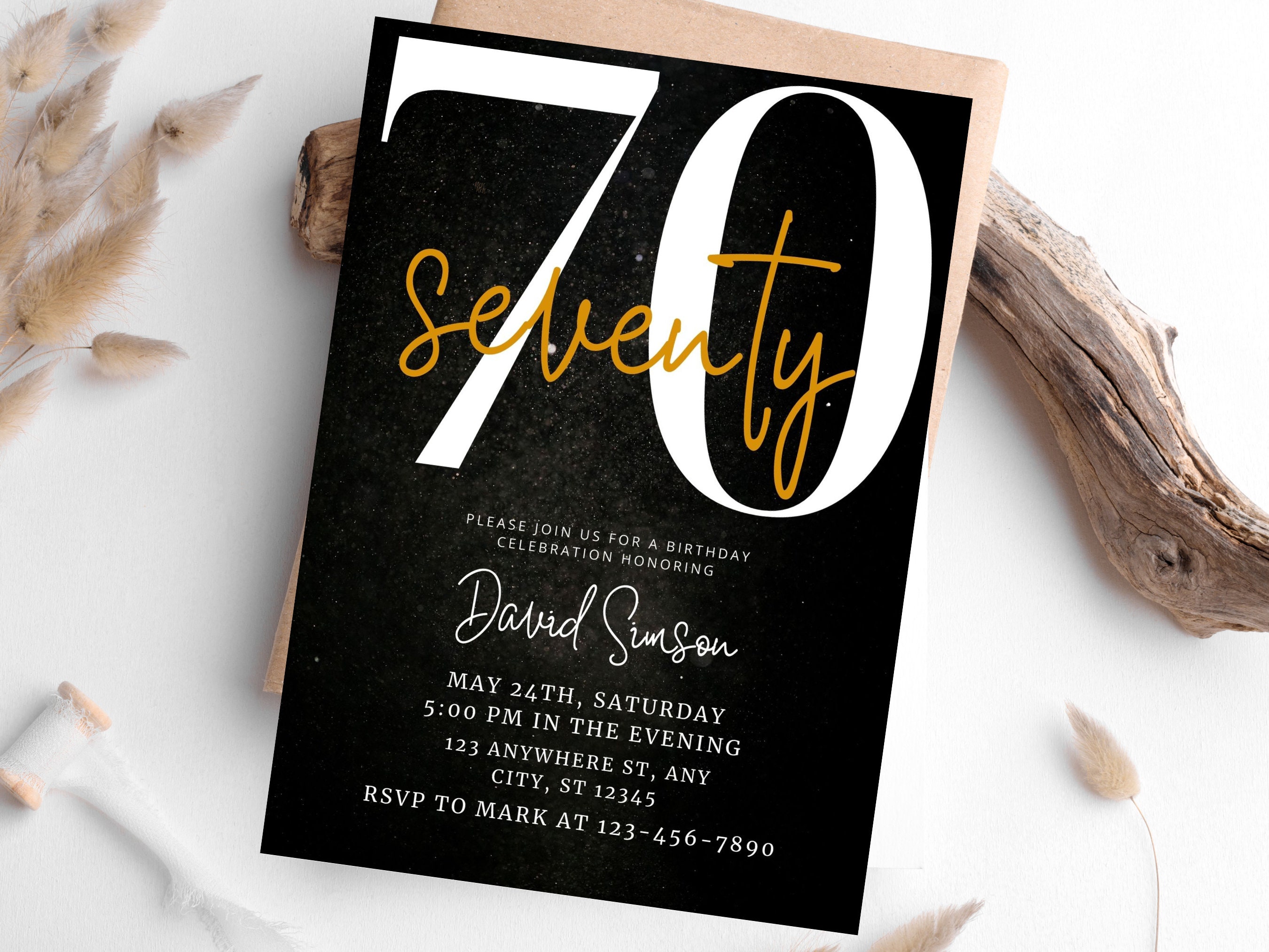 70th Birthday Invitation Template, 70th Birthday Invitation Template ...