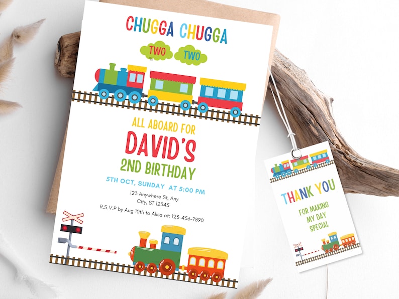 Editable Train Birthday Invitation Template, Train Second Birthday ...