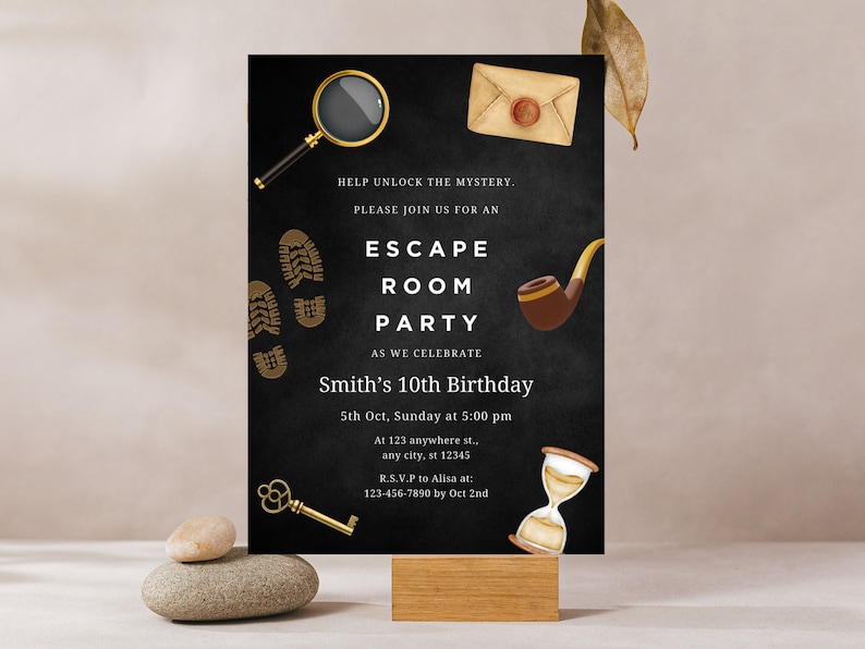 Editable Escape Room Birthday Party Invitation Template (PDF) - Etsy