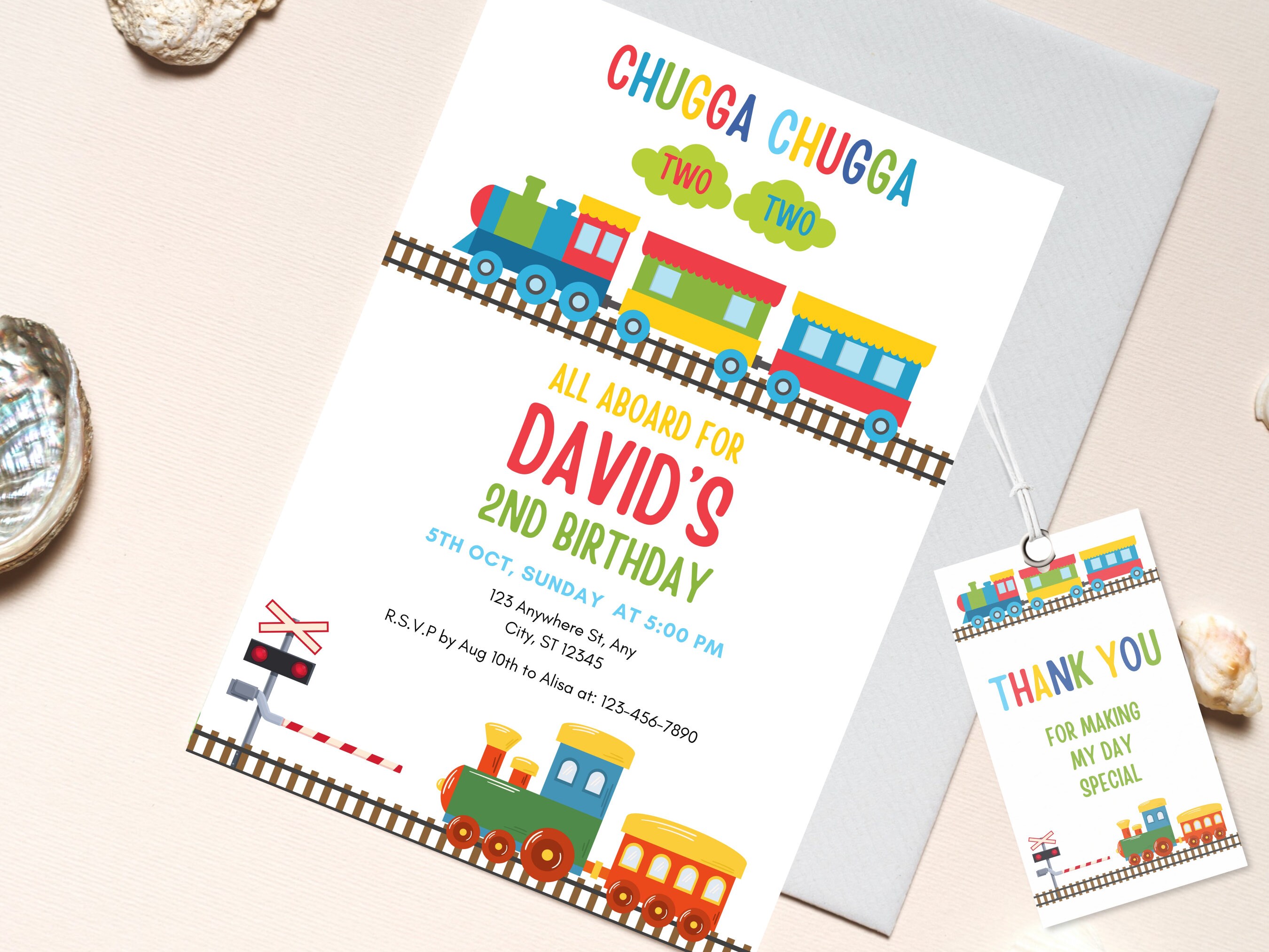 Editable Train Birthday Invitation Template, Train Second Birthday ...