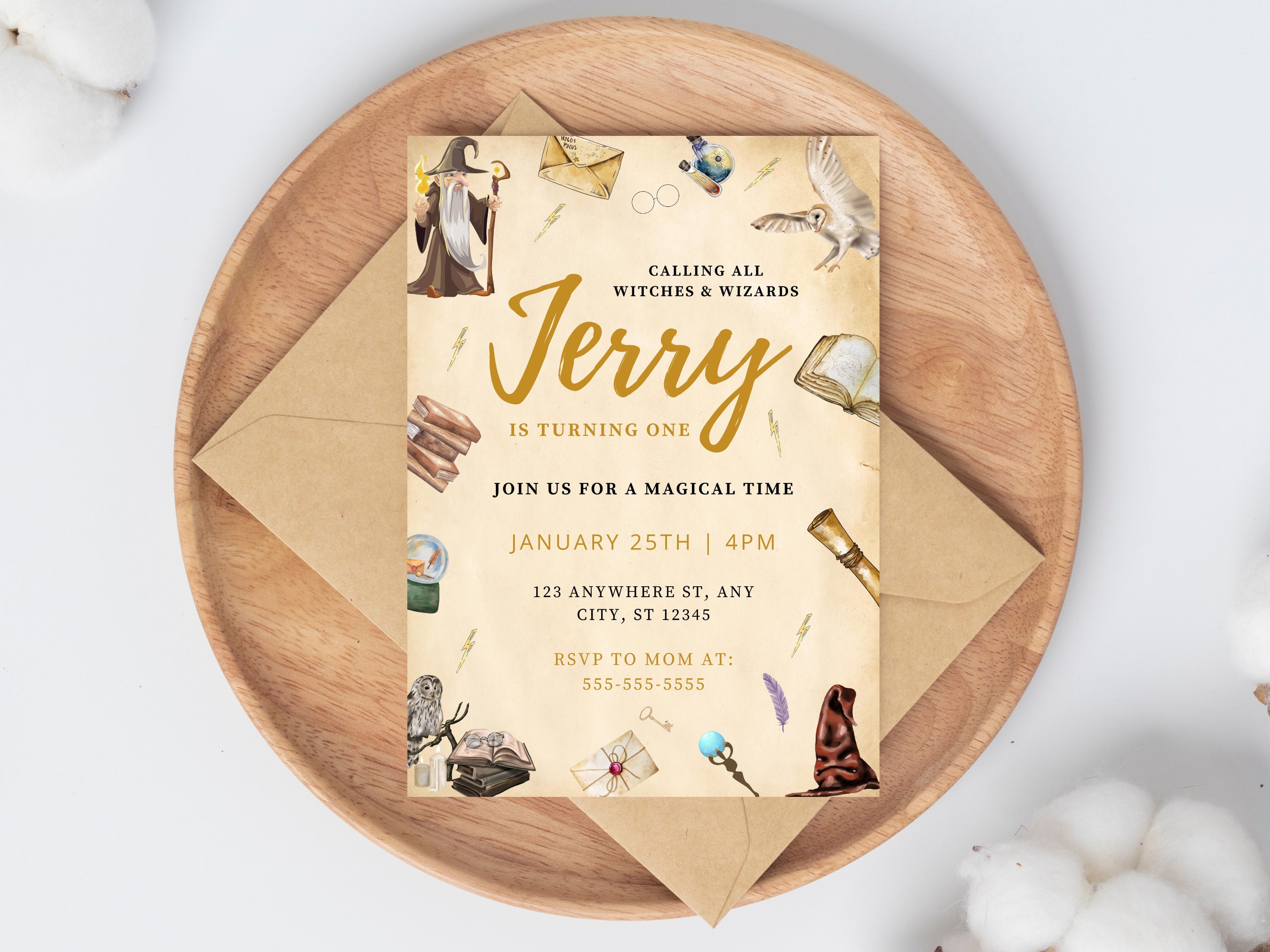 Editable Wizard Birthday Invitation Magical Birthday Party - Etsy