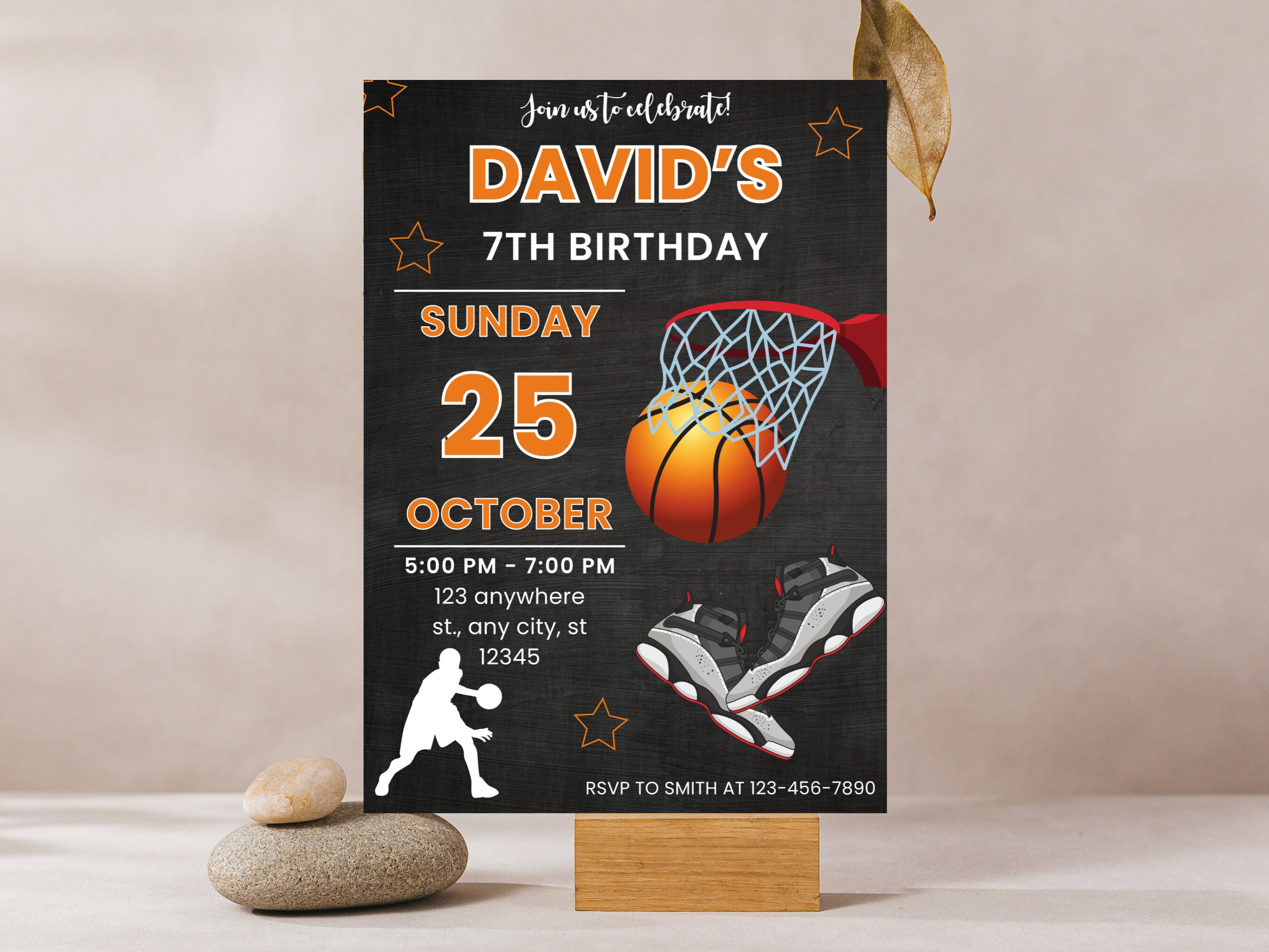 Basketball Birthday Party Invitation, Editable Basketball Birthday ...