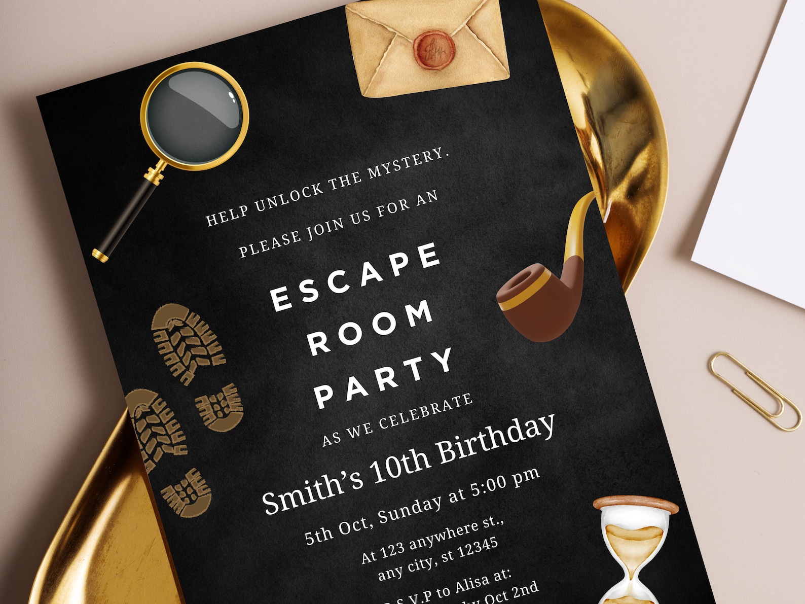 Escape Room Birthday Invitation Template, Editable Escape Room Party ...
