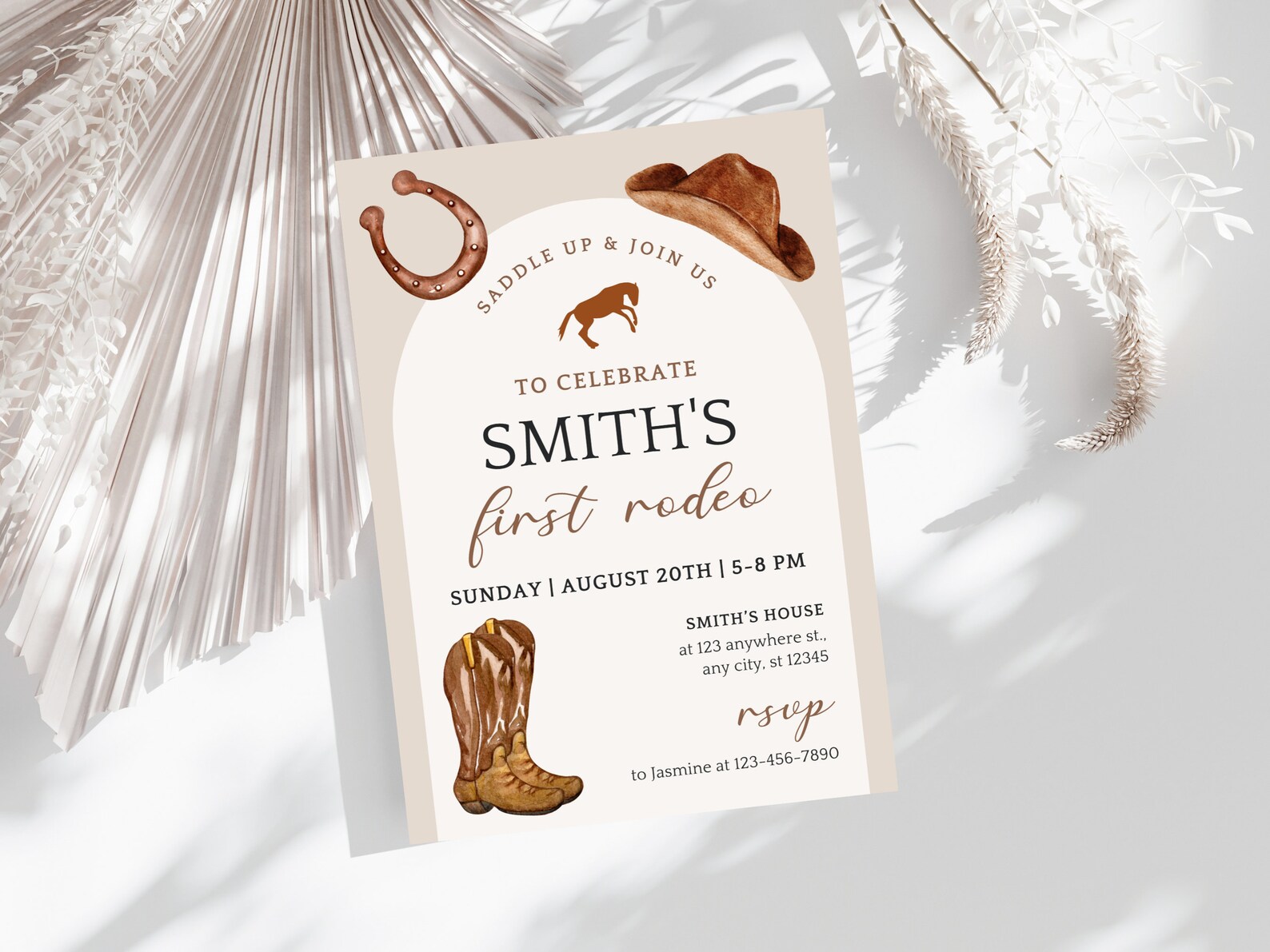 My First Rodeo Invitation Template, Printable Cowboy Birthday, Wild ...