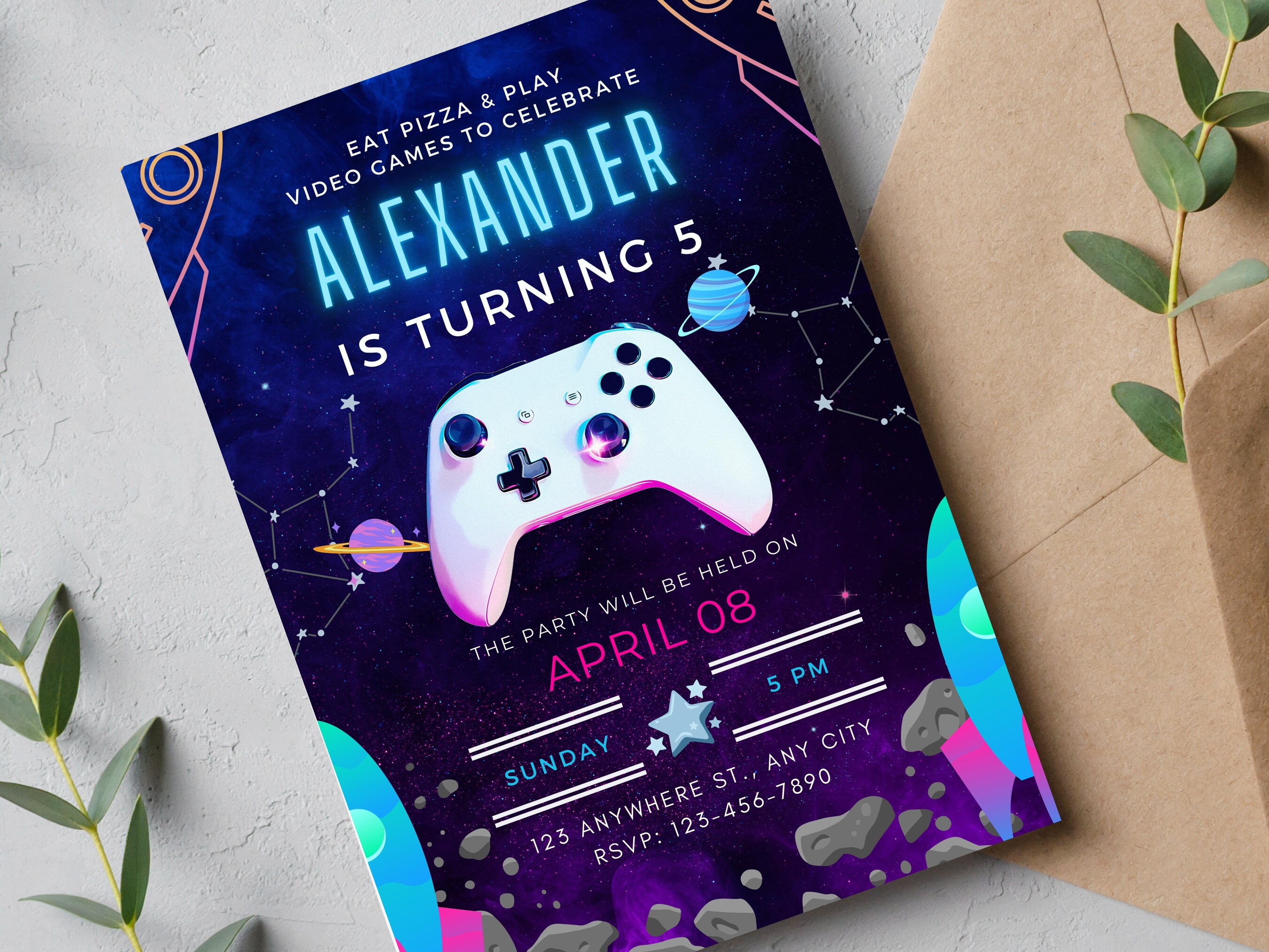Editable Video Game Birthday Invitation Gaming Party - Etsy