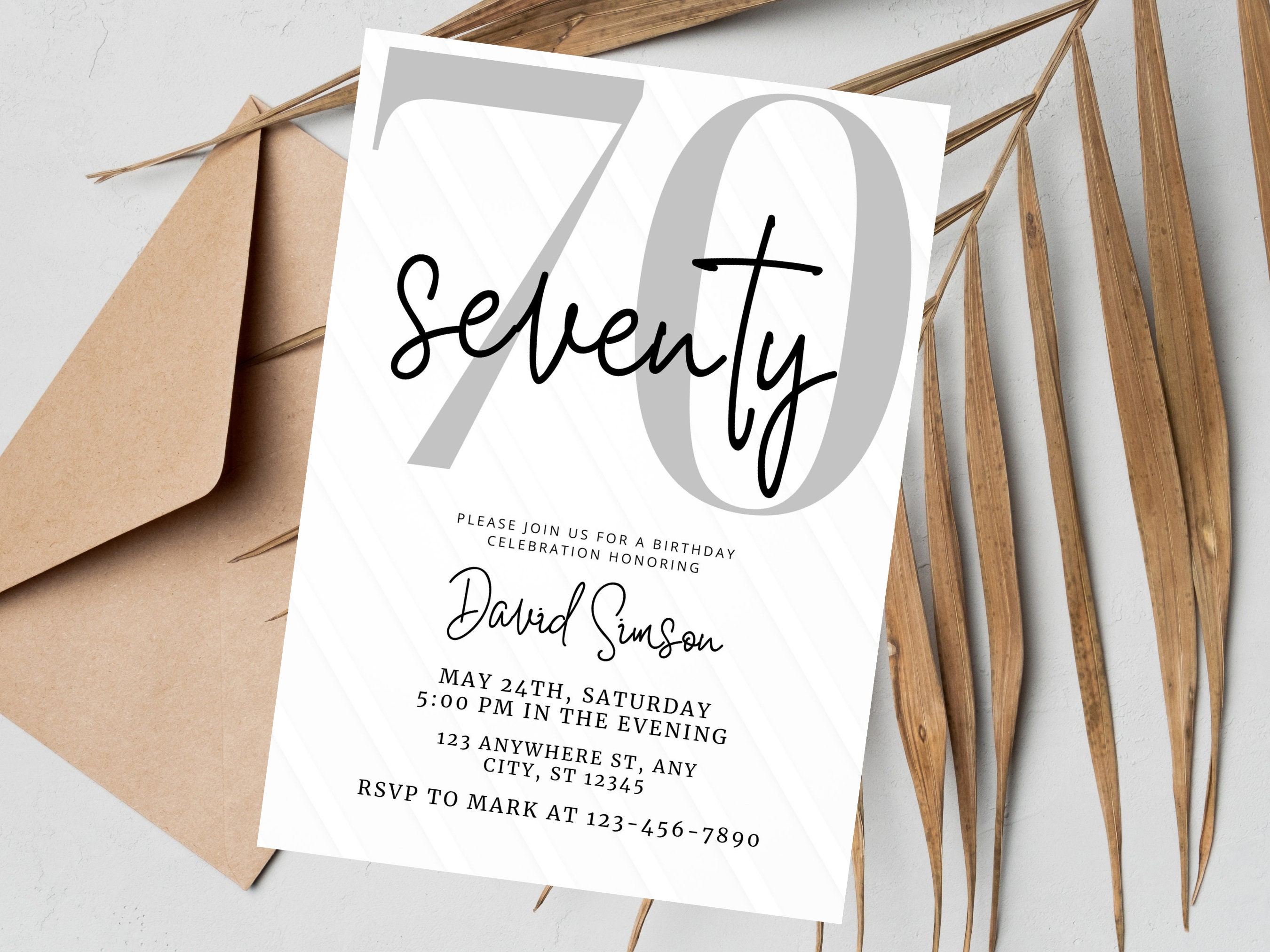 70th Birthday Invitation Template, 70th Birthday Invitation Template ...