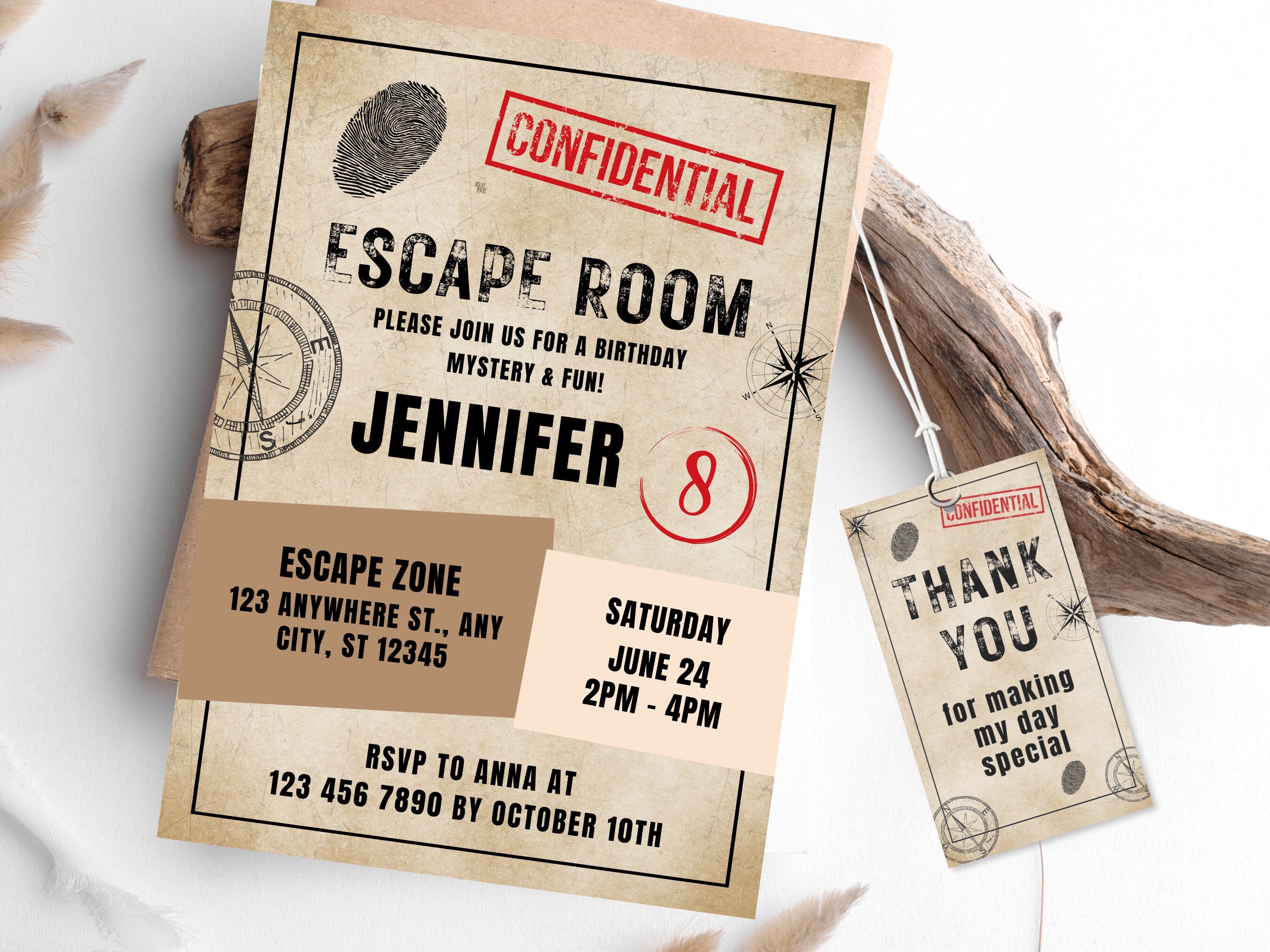 Escape Room Birthday Invitation Template, Editable Escape Room Party ...