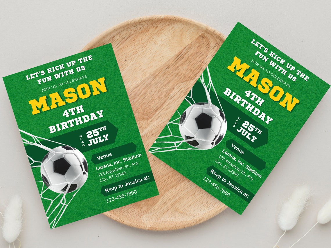 Soccer Birthday Invitation Template Soccer Party Invitation - Etsy