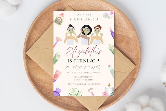 Printable Spa Mask Invitation Template Blank Masquerade Invitations