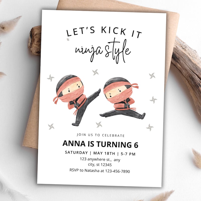 Ninja Invitations - Etsy