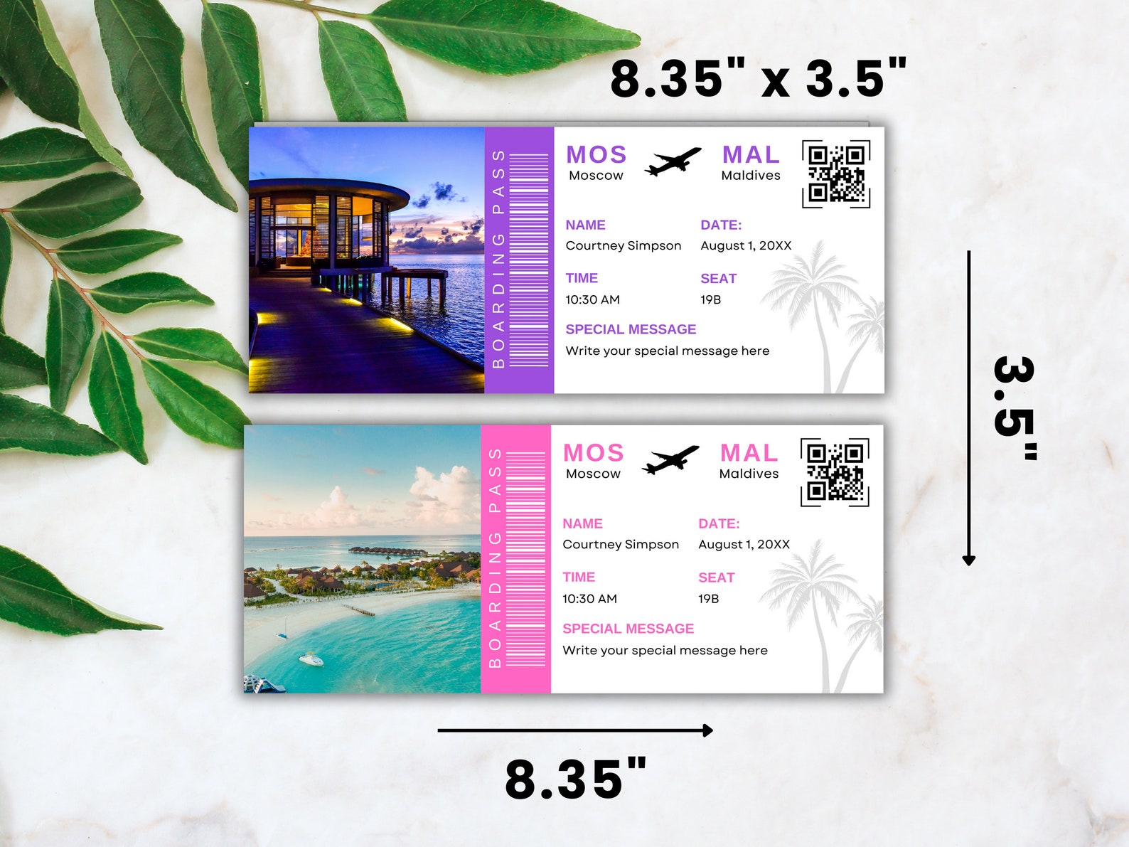 Editable Boarding Pass Canva Template, Printable Airline Ticket ...