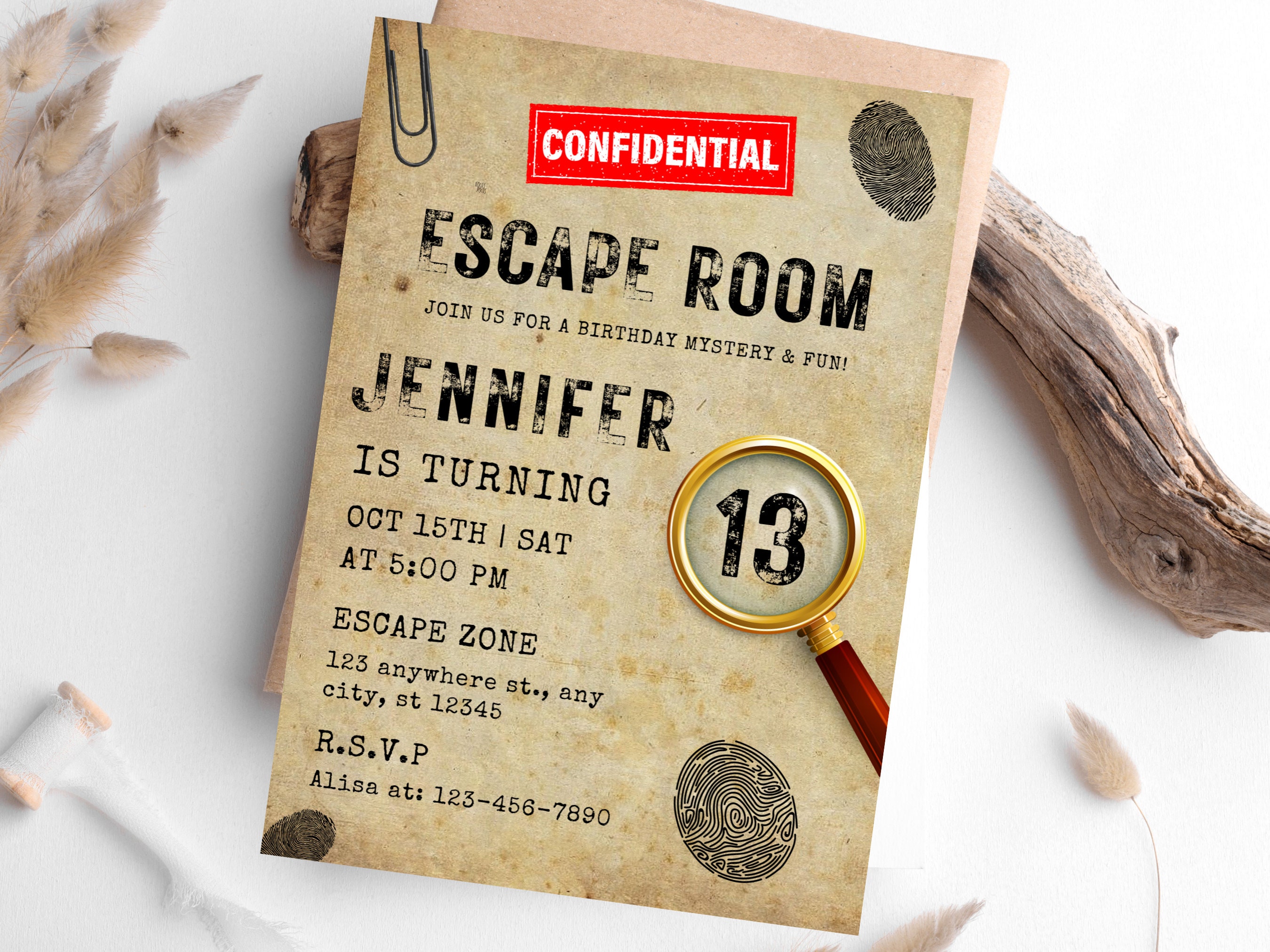 Escape Room Birthday Invitation Template, Editable Escape Room Party ...