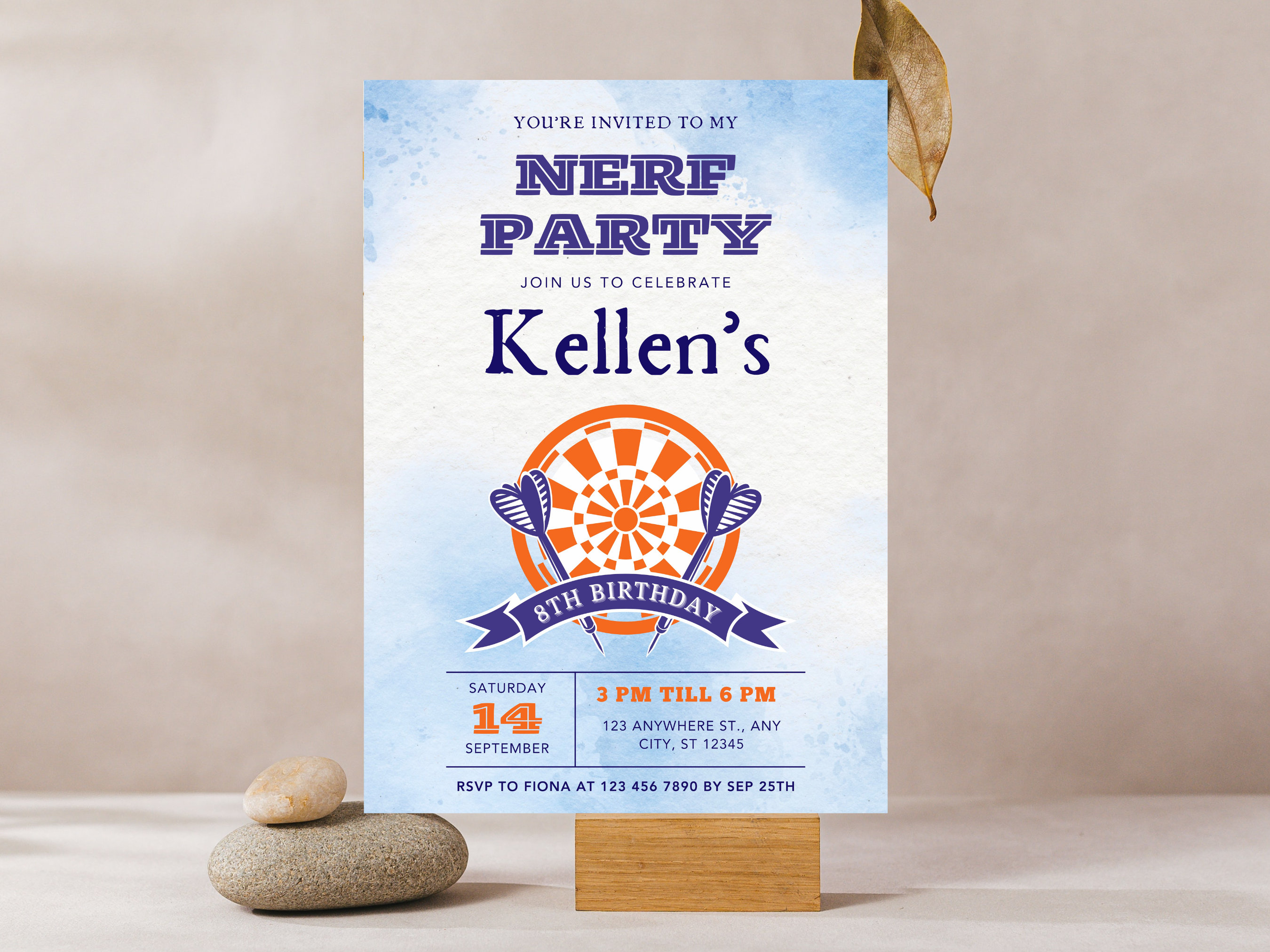 Editable Nerf Birthday Party Invitation Dart Gun Birthday - Etsy