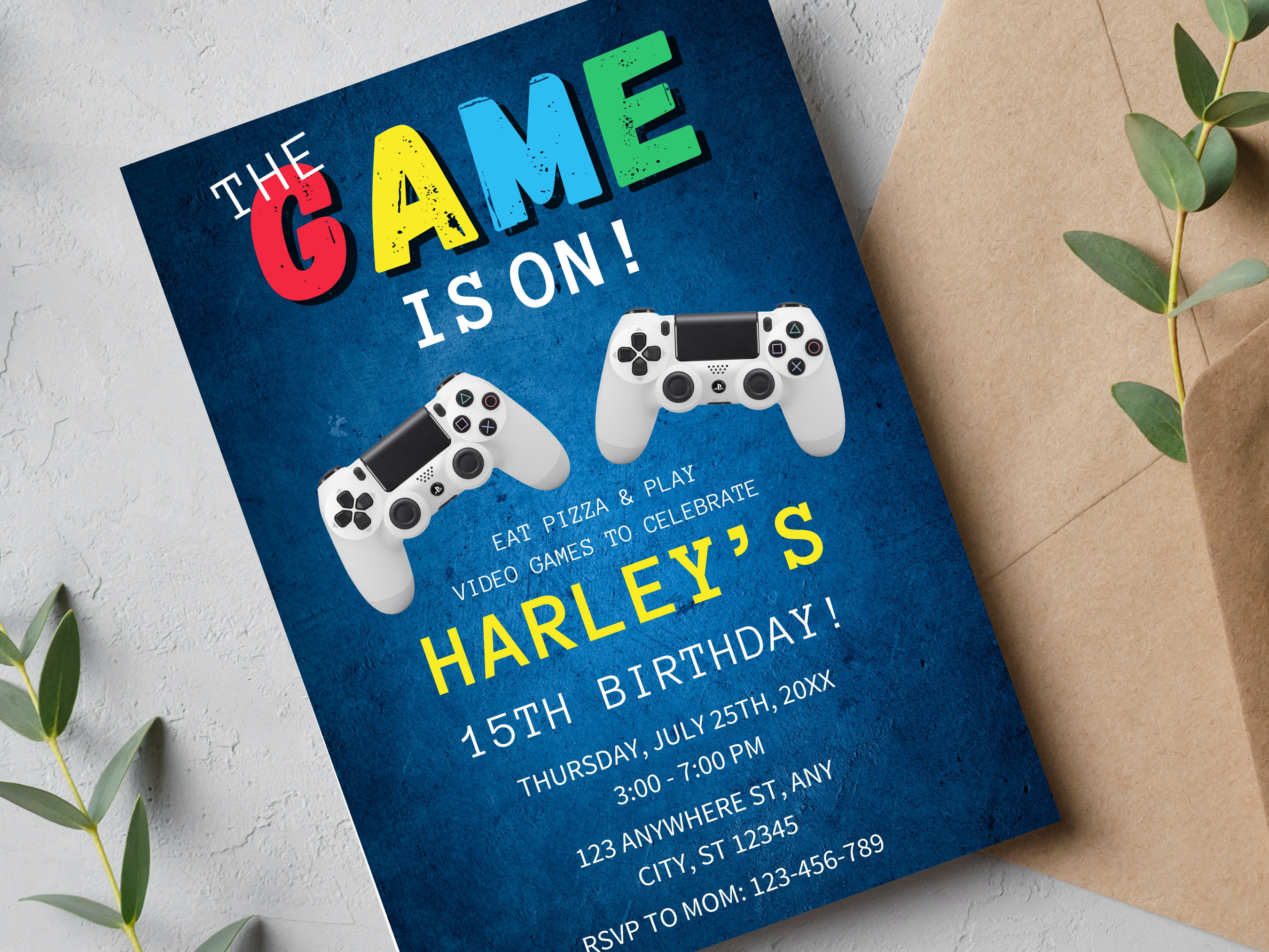 Editable Video Game Birthday Invitation Gaming Party - Etsy