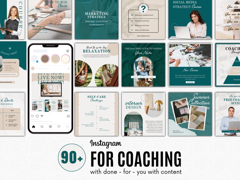 90+ Coach Instagram Post Templates, Editable Canva Design (digital ...