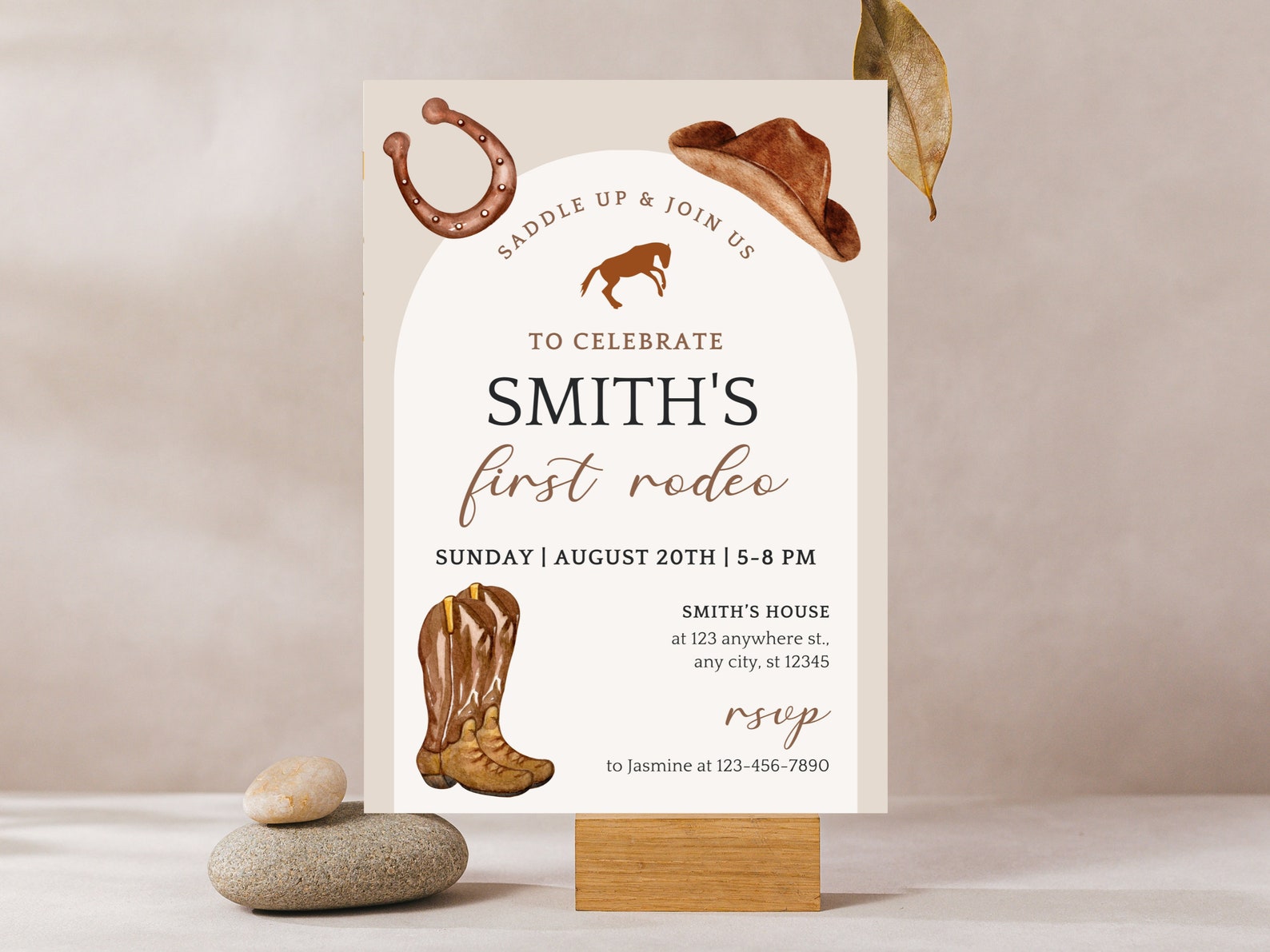 My First Rodeo Invitation Template, Printable Cowboy Birthday, Wild ...