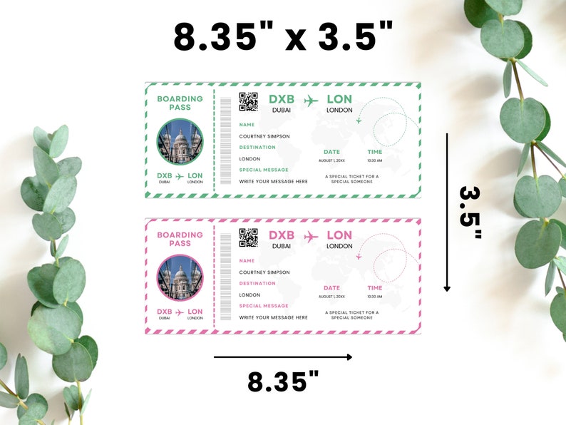 Printable Boarding Pass Template, Surprise Trip Ticket (canva Editable ...