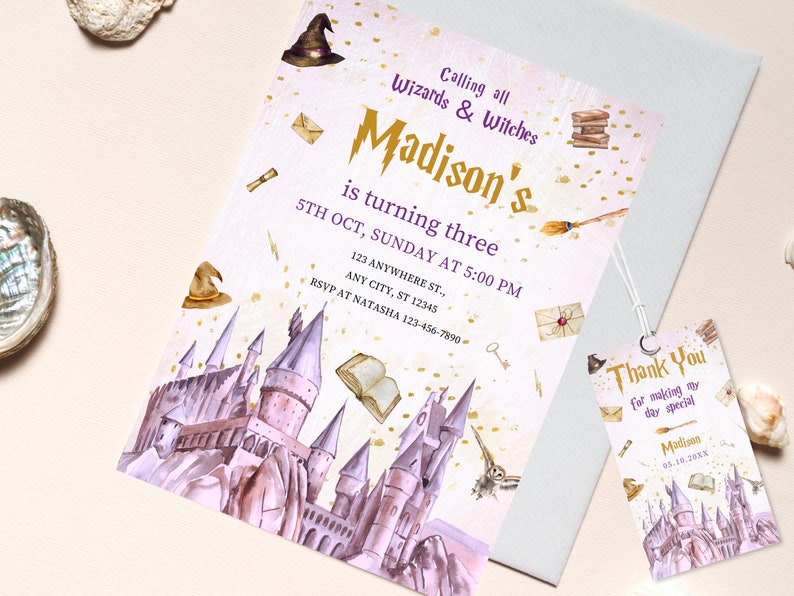 Editable Wizard Birthday Invitation, Magic School (digital Download) - Etsy