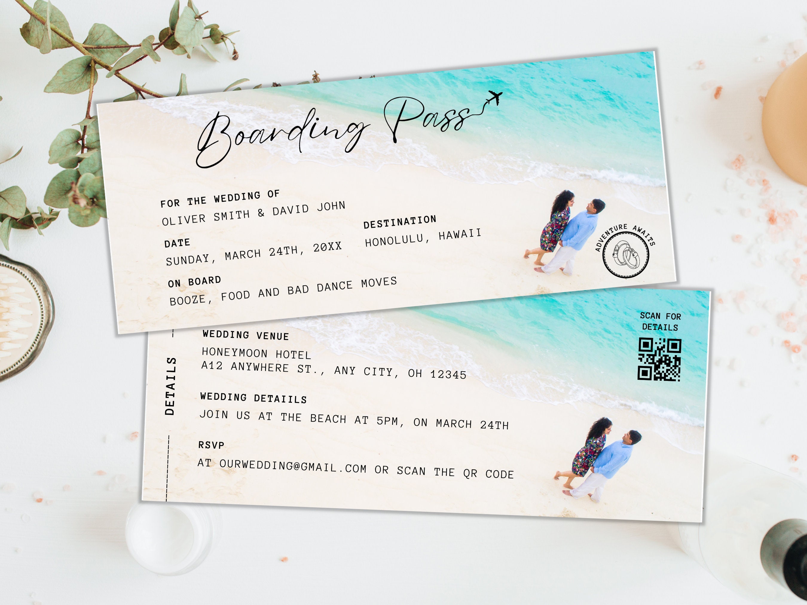 Editable Boarding Pass Canva Template, Printable Airline Ticket ...