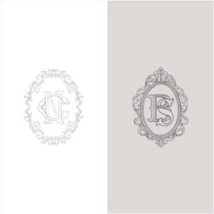Custom Wedding Monogram Logo Design | Vintage Crest Logo | Luxury ...