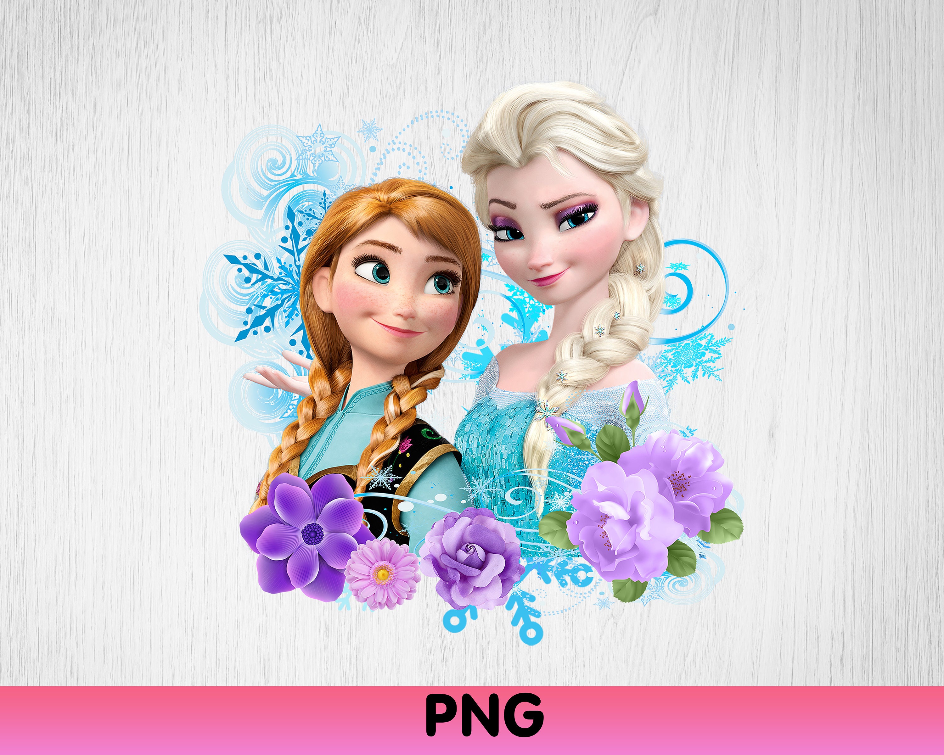 Elsa and Anna Frozen Clipart PNG Frozen Birthday Party - Etsy