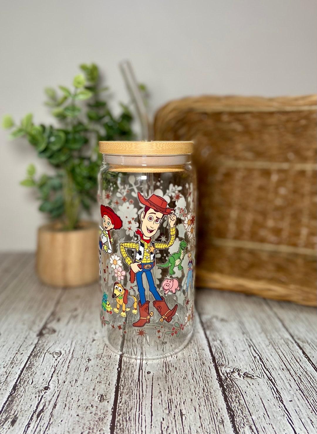 Toystory Glass Cup Iced Coffee Cup Glass Can Gift - Etsy