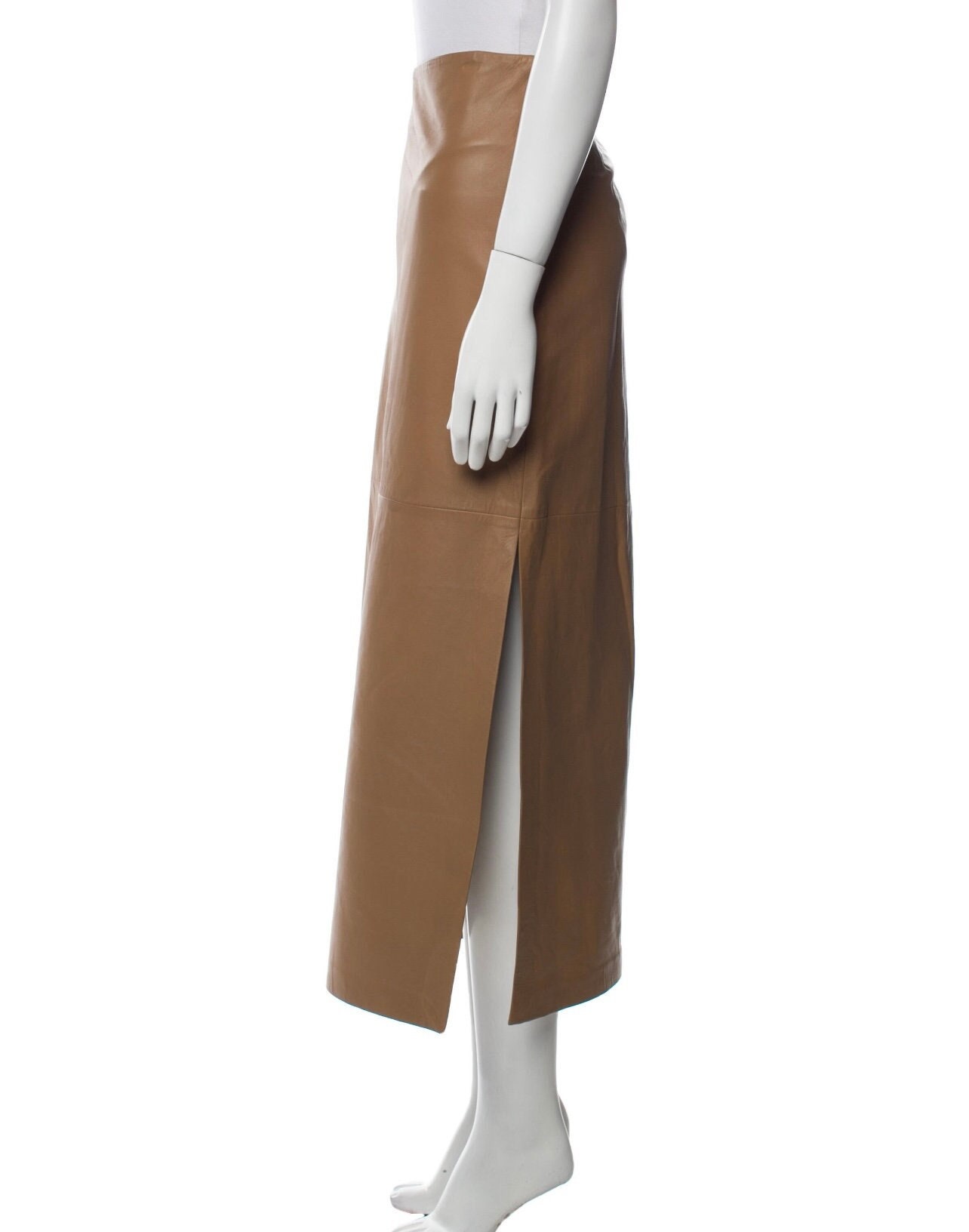 Brunello Cucinelli Leather Midi Length Skirt (tags On) - Etsy