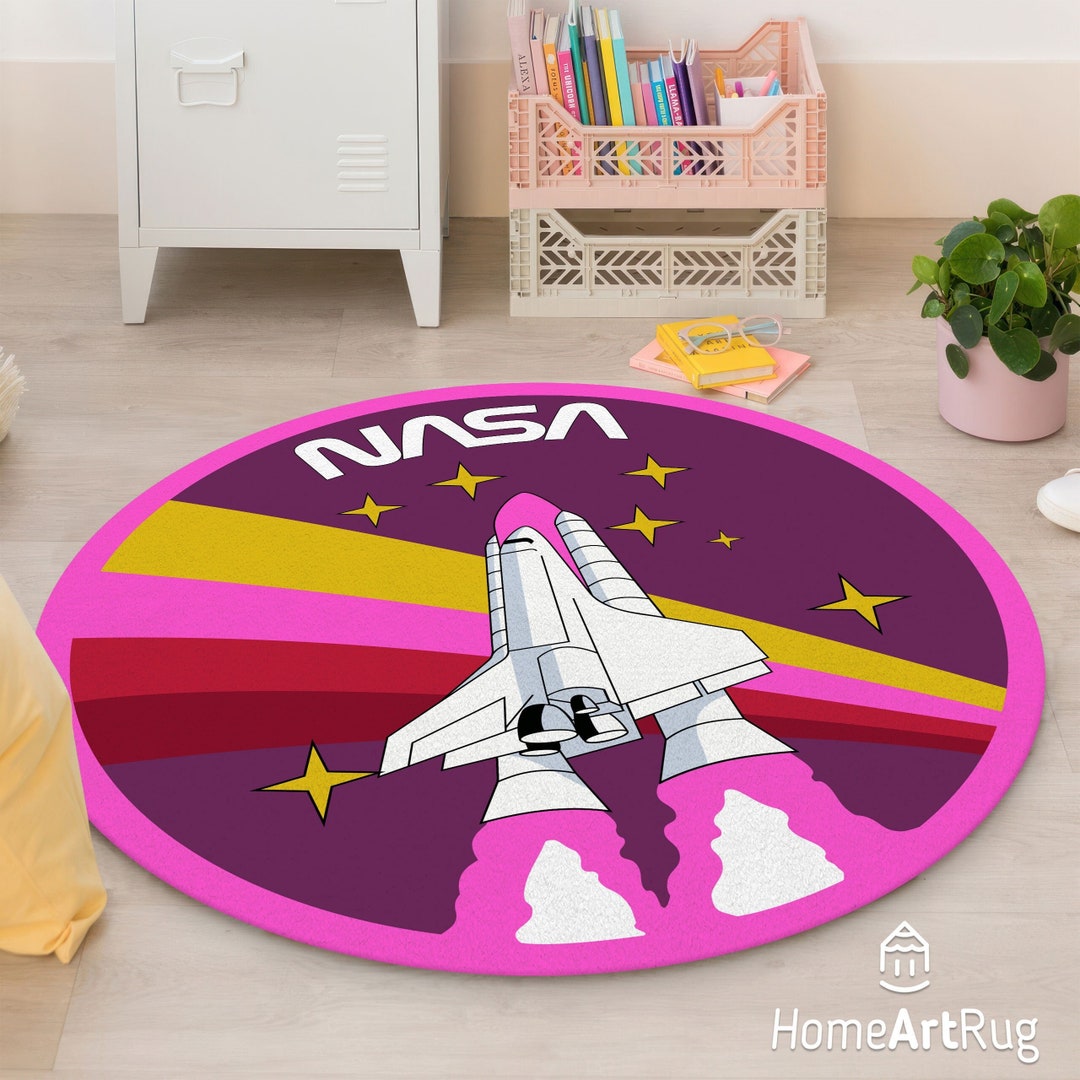 Spacecraft Themed Girls Space Room Rug NASA Carpet Spacey - Etsy