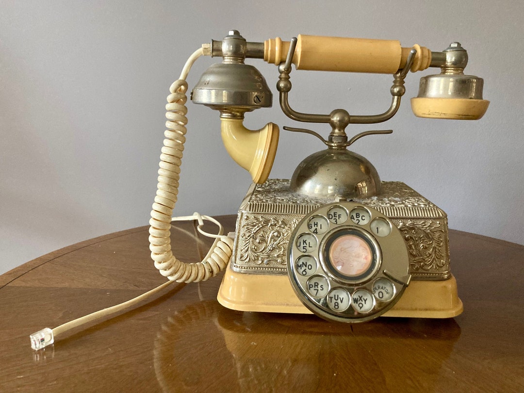 Vintage Ornate Rotary Desk Phone - Etsy