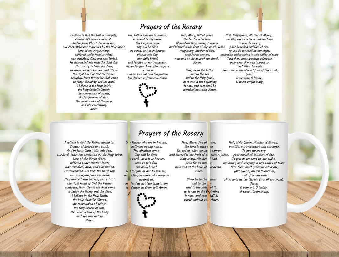 Rosary Prayers Mug Prayer Mug Catholic Mug Spiritual Mug - Etsy