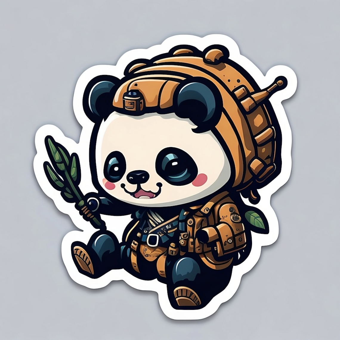 Kawaii Adventurous Panda Stickers PNG digital Download - Etsy