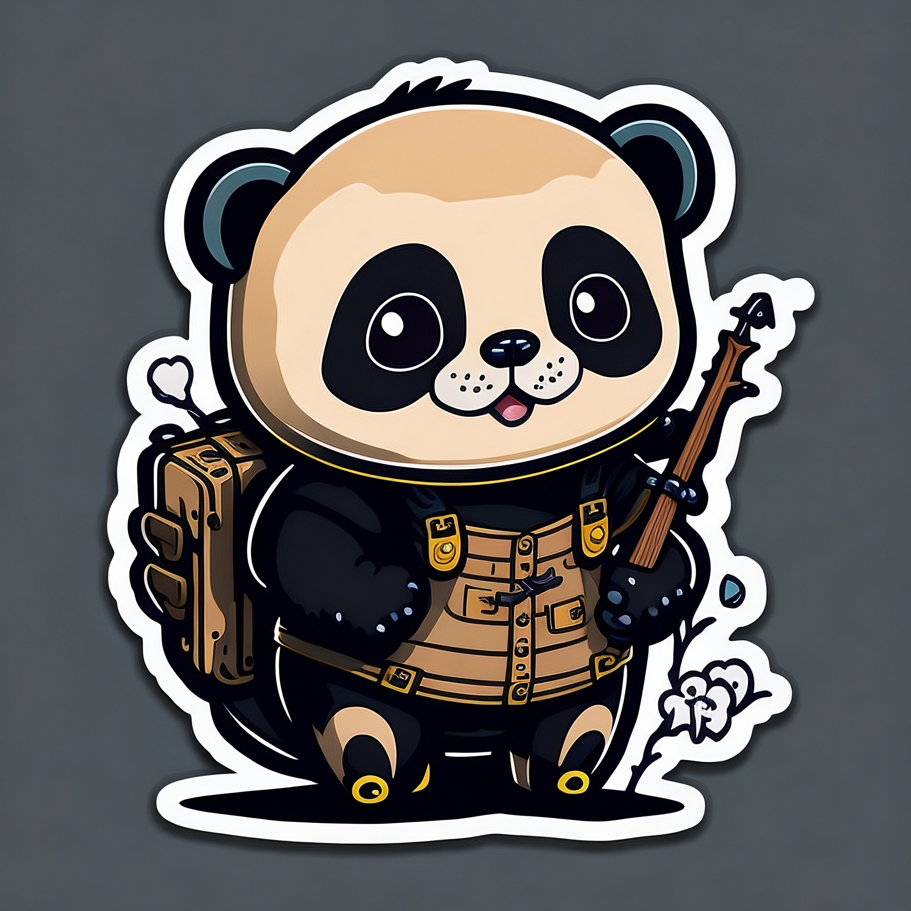 Kawaii Adventurous Panda Stickers PNG digital Download - Etsy
