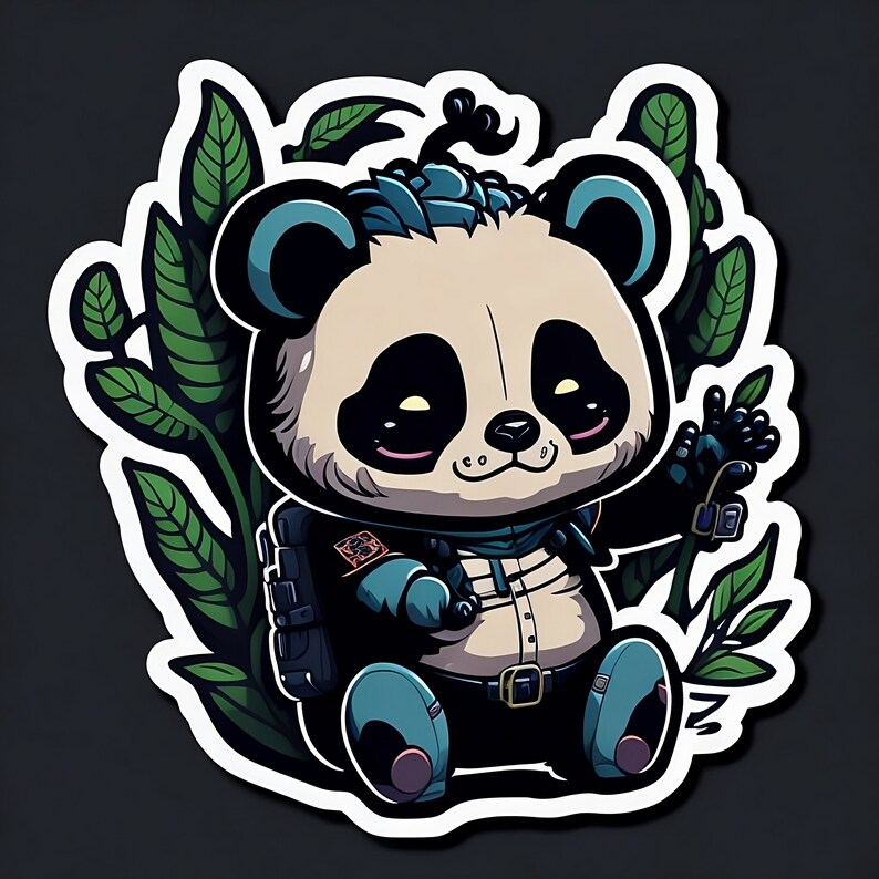Kawaii Adventurous Panda Stickers PNG digital Download - Etsy