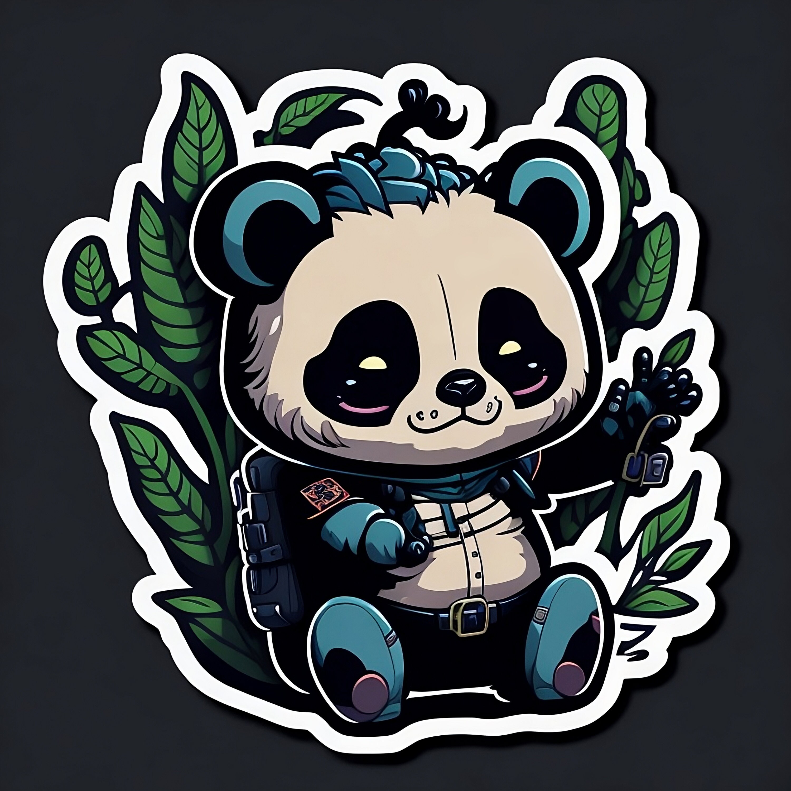 Kawaii Adventurous Panda Stickers PNG digital Download - Etsy