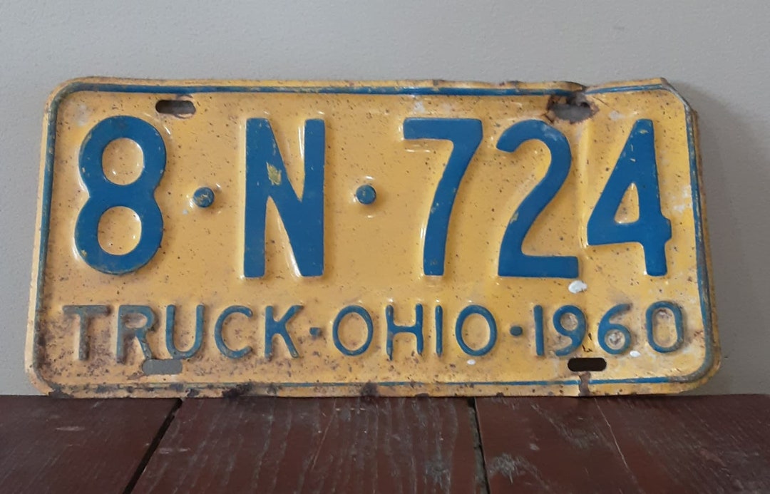 Vintage 1960 Ohio Truck Plate - Etsy