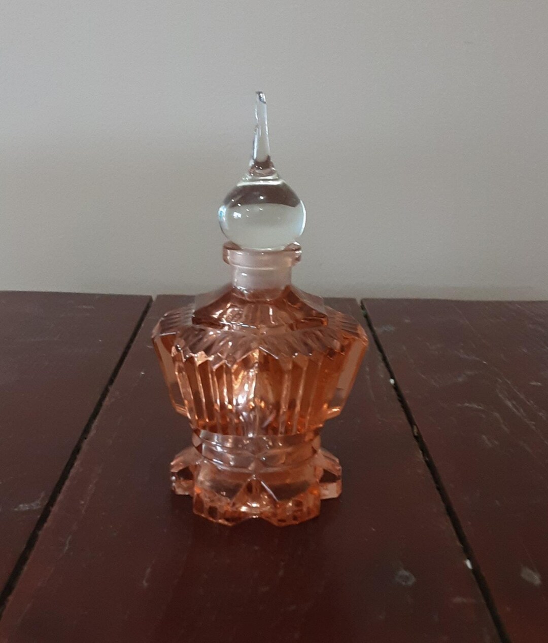 Vintage Czech Pink Cut Glass Perfume Bottle - Etsy