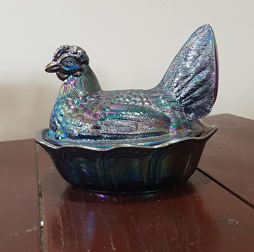 Vintage Fenton Carnival Hen on Nest - Etsy