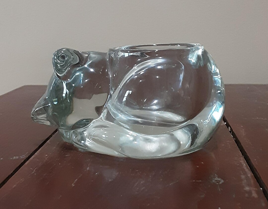 Vintage Indiana Glass Cat Votive Holder - Etsy