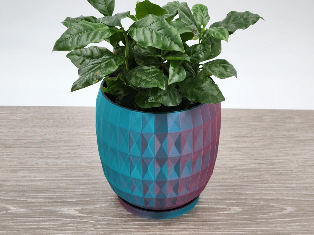 Tall Rainbow Planter | Multi Color 3d-printed Planter With Drainage ...