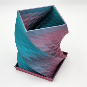 Two-tone Helix Planter Modern Geometric Decor for Home & Office Unique ...