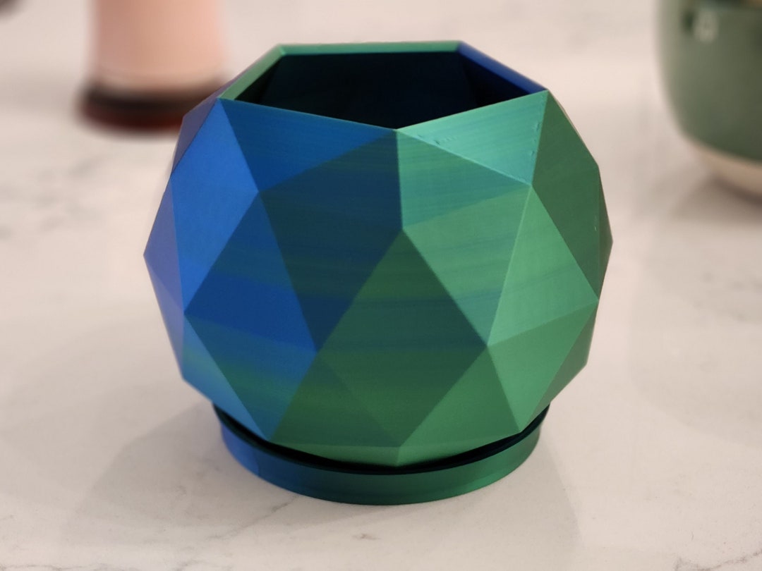 Colorful Low-poly Planter | Modern 3D Print Geometric Pot | for Office ...