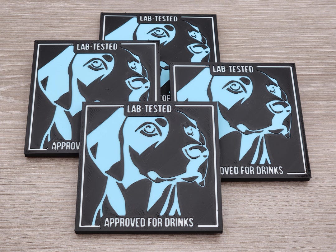 Lab Dog Coaster Set | Labrador Retriever Gift for Dog Lovers | Funny 3D ...