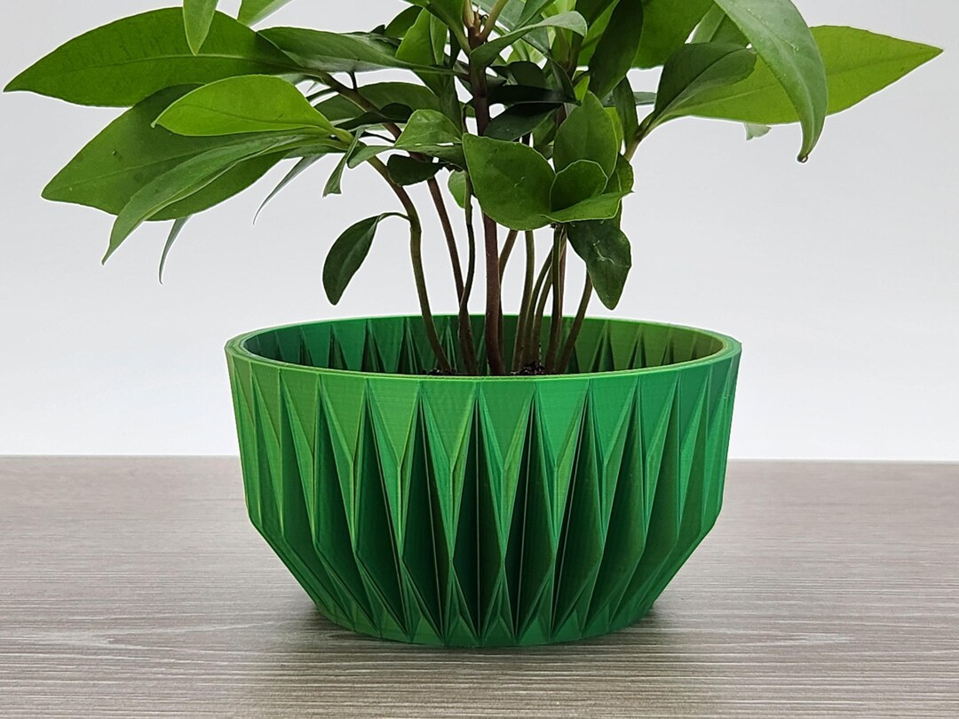 3d Printed Origami Planter Shallow Pot With Wide Opening Colorful ...