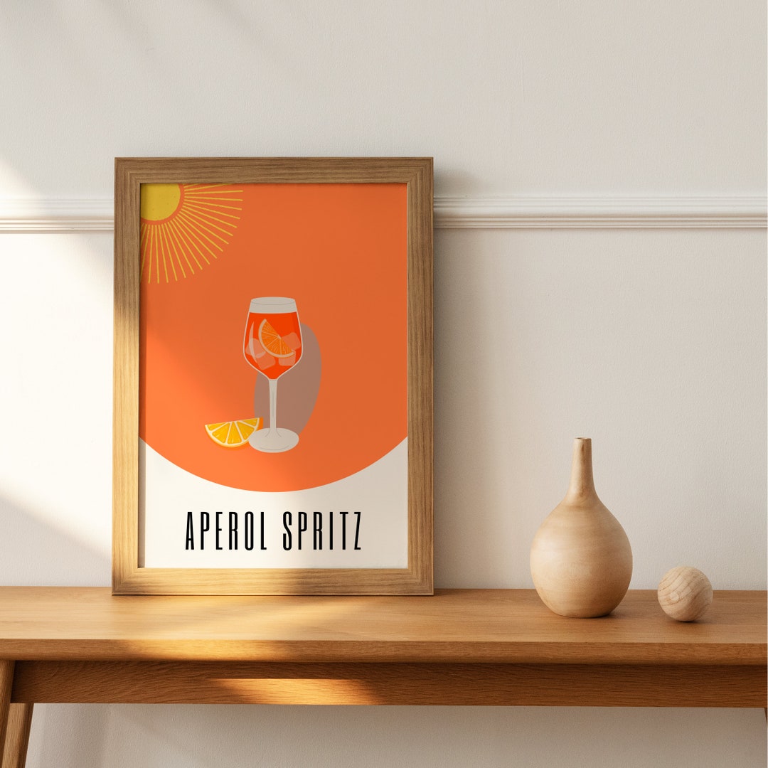 Aperol Spritz Poster | Wall Art | Bar Decor | Drinks Poster | Vintage ...