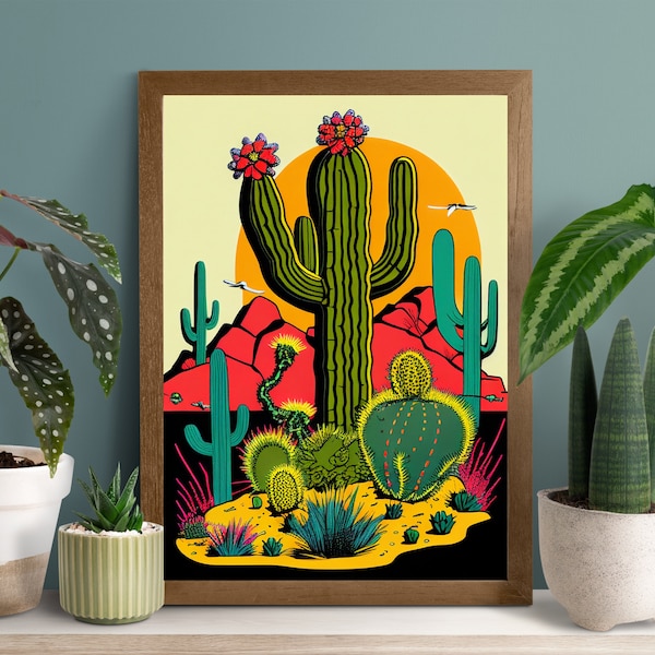 Cactus Pop Art - Etsy