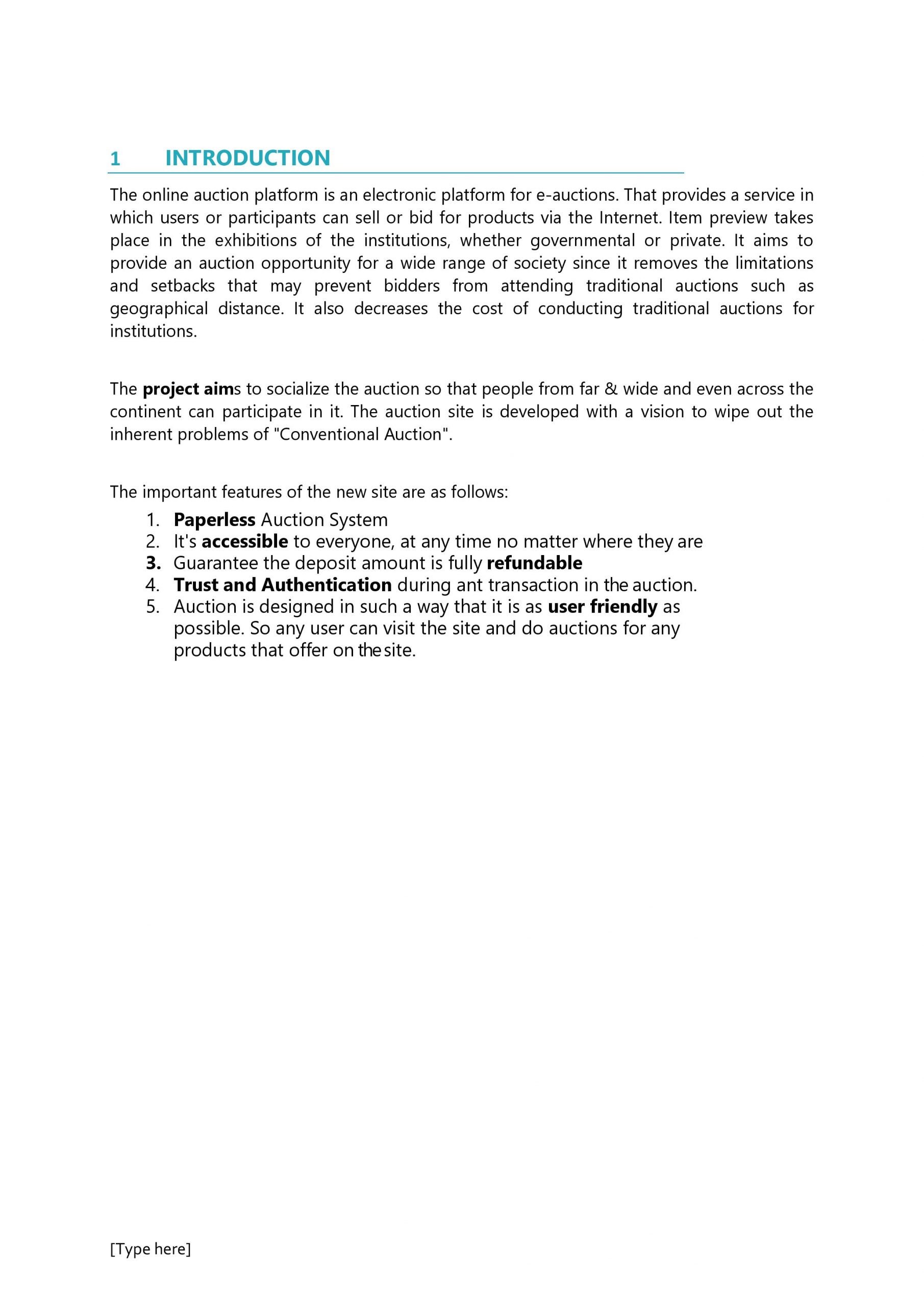 Auction Platform Description Business Proposal Template - Etsy