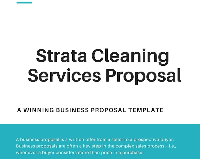 Strata Cleaning Services Proposal Template - Etsy