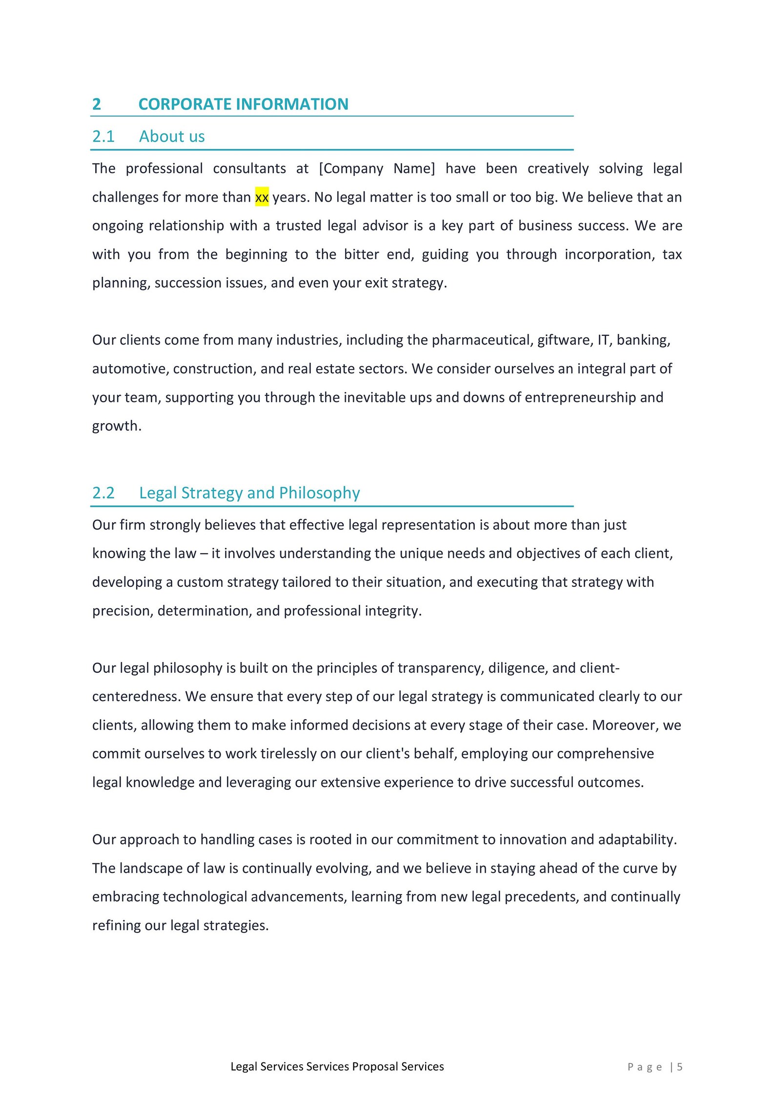 Legal Services Proposal Template - Etsy