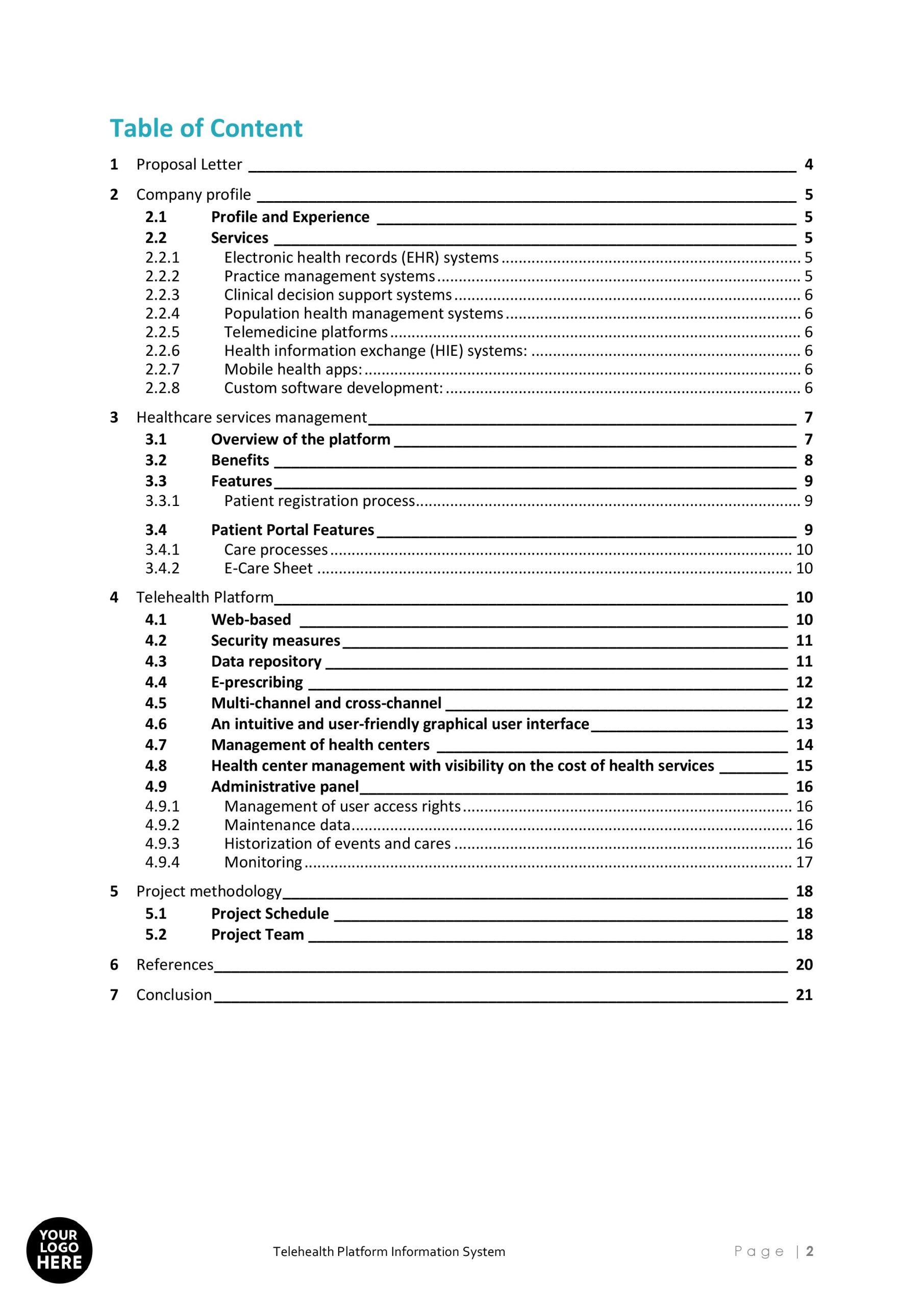 Telehealth Platform Information System Business Proposal Template - Etsy