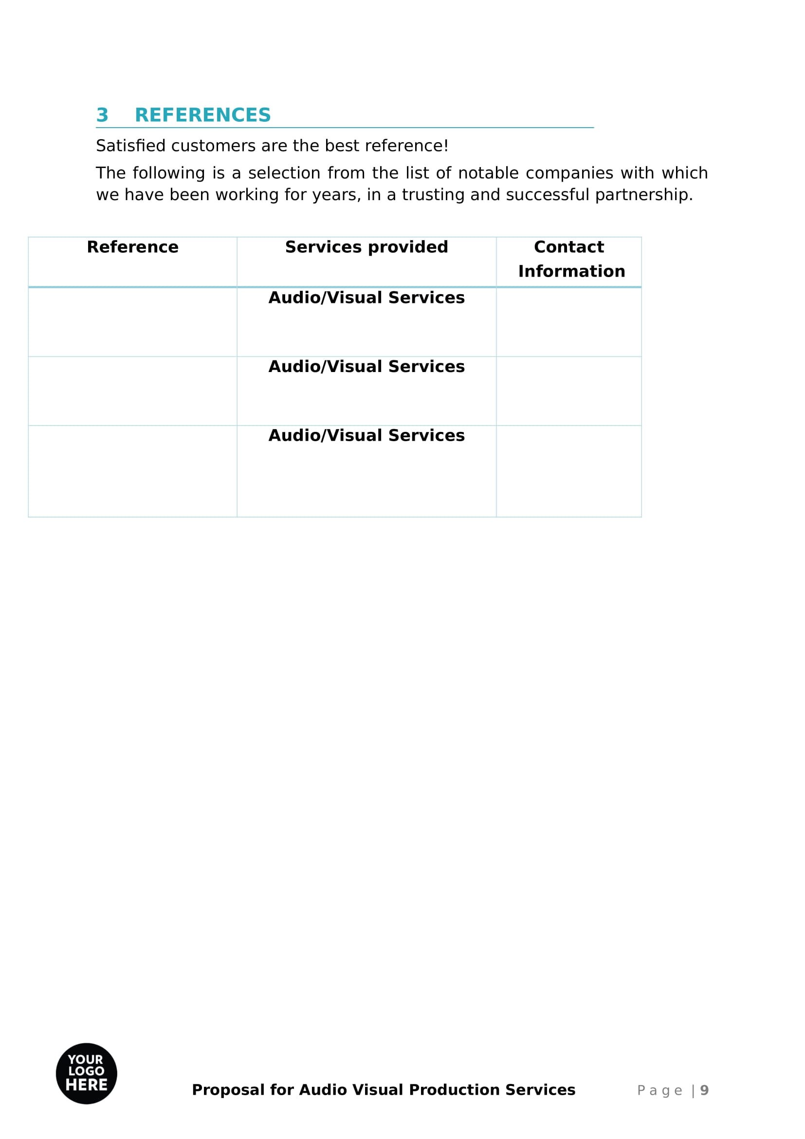Audio Visual Production Services Proposal Template - Etsy